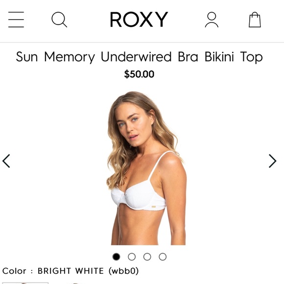 Roxy | Swim | Nwt Roxy White Sun Memory Underwired Bikini Set S Topm Bottom | Poshmark
